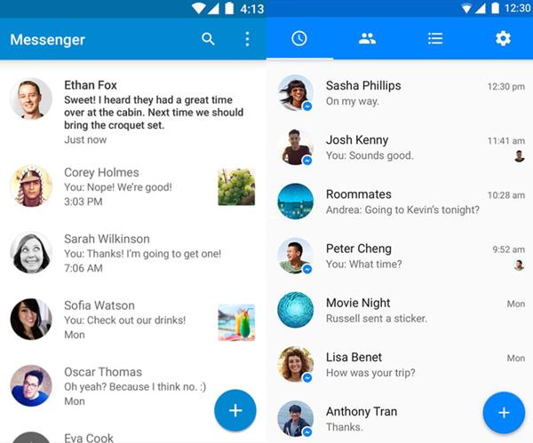 Facebook Messenger Android เตรียมใช้อินเทอร์เฟซ Material Design